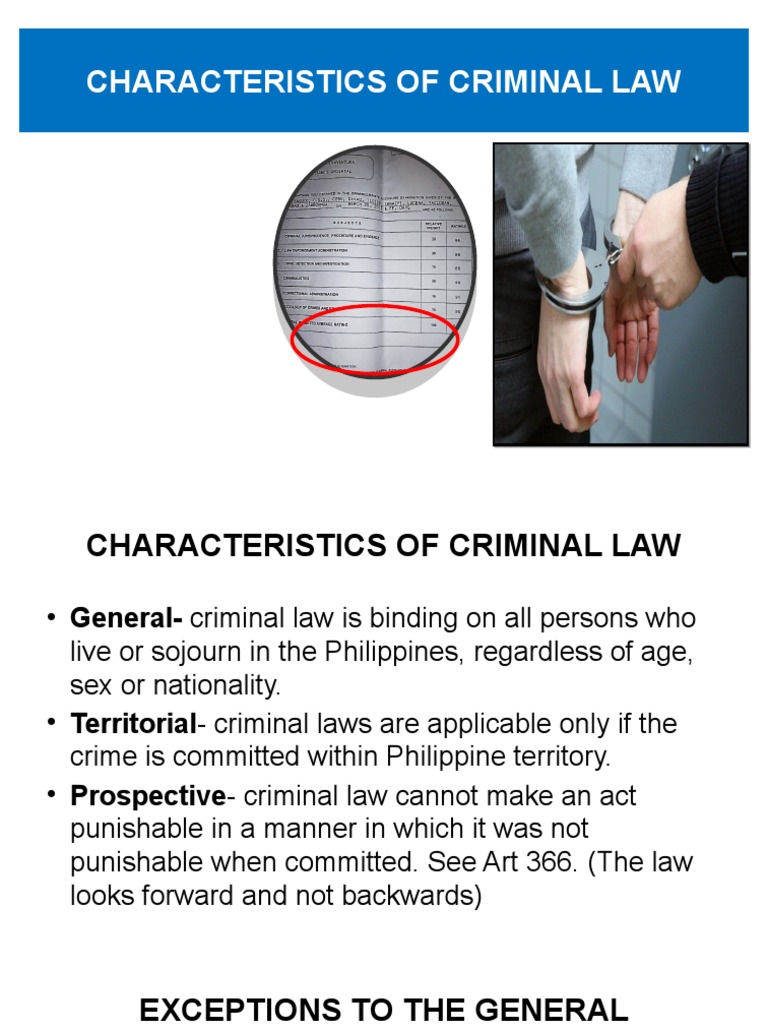 Characteristics of Criminal Law | PDF | Intention (Criminal Law ...