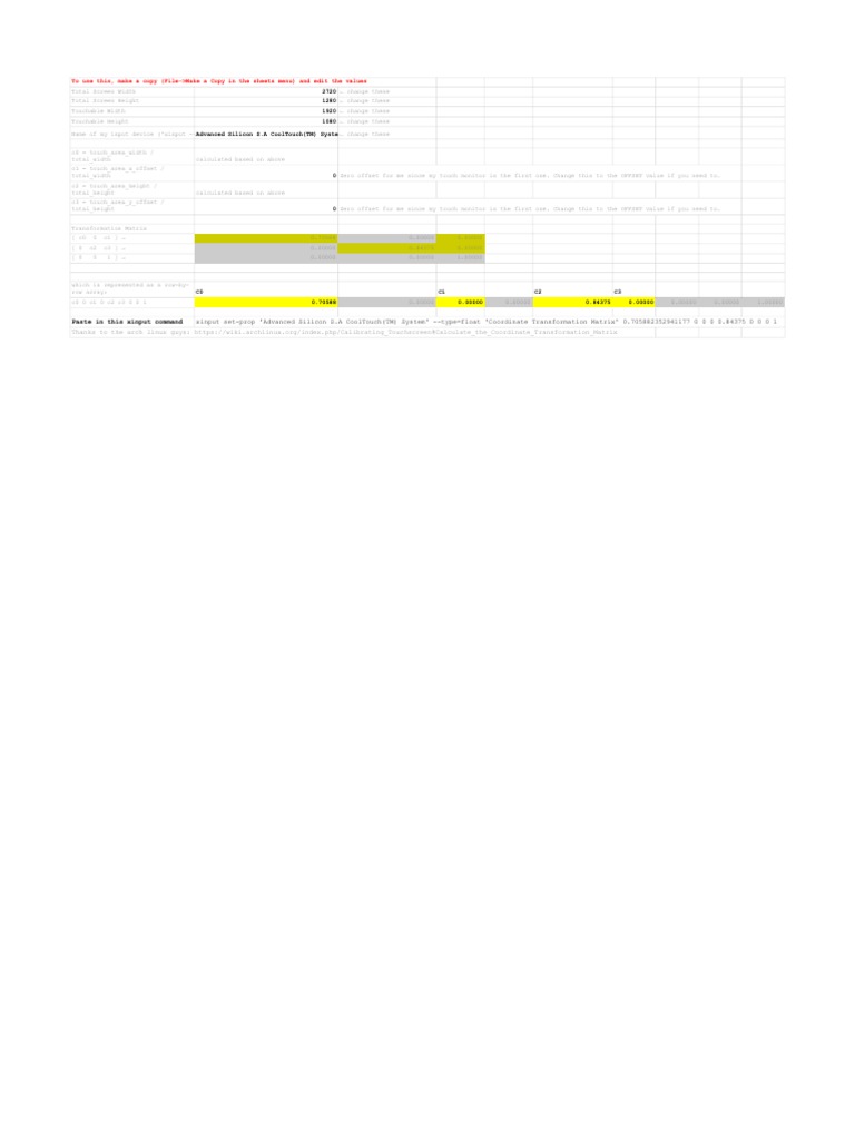 Linux Xinput Transformation Matrix Calculator For Multiple Monitor ...