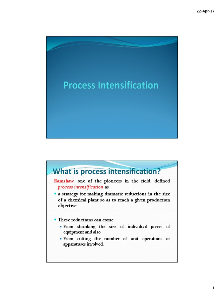 What Is Process Intensification?: Ramshaw | PDF | Chemical Reactor ...