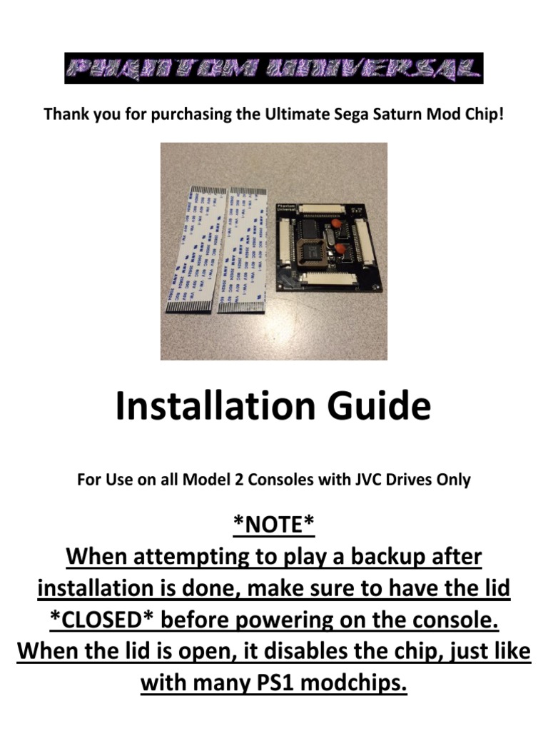 Sega Saturn Phantom Mod Chip Guide | PDF | Electrical Connector | Equipment