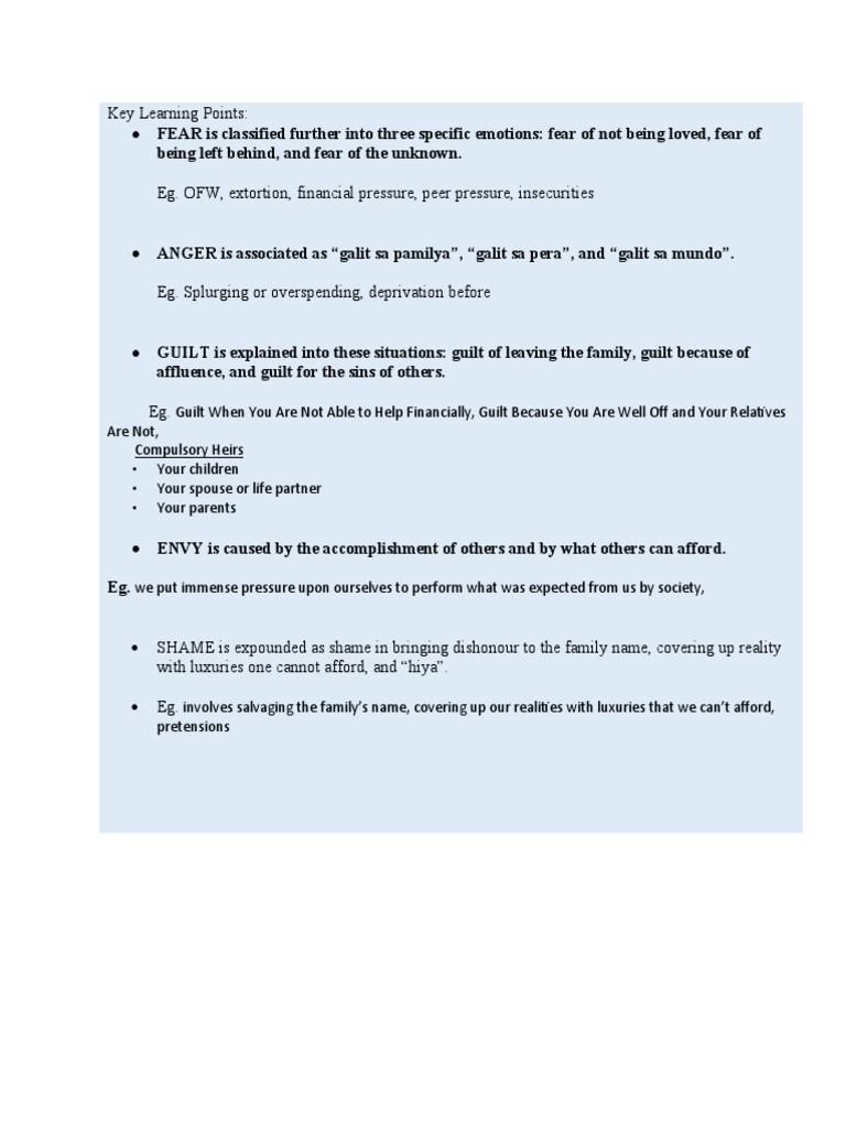 Key Learning Points | PDF
