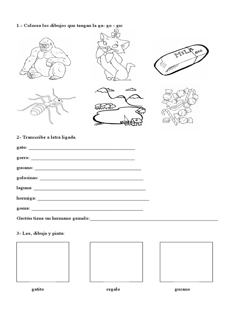 Actividades de Lectoescritura Infantil | PDF | Gatos | Felinos