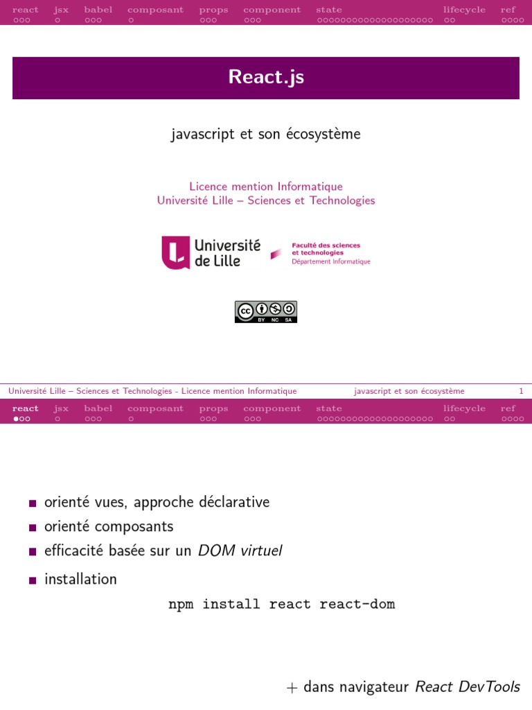 React | PDF | JavaScript | Informatique
