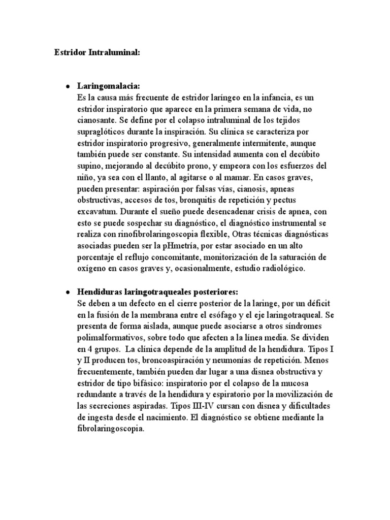 Estridor | PDF | Tos | Endoscopia