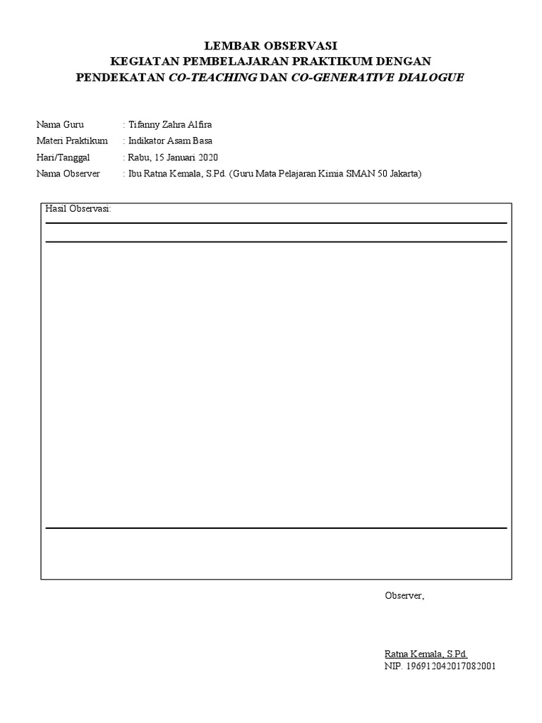 Lembar Observer Pdf