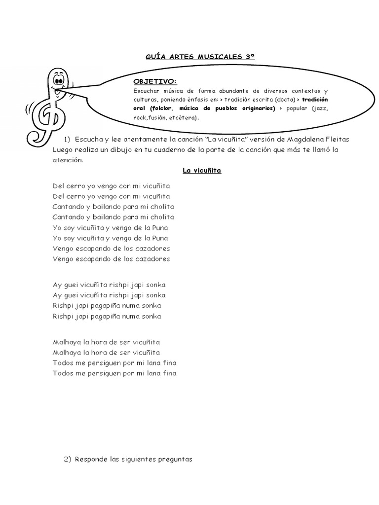 3° BASICO, Guía de Música. | PDF