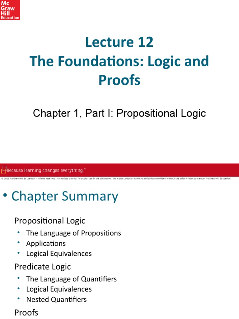 The Foundations: Logic and Proofs: Chapter 1, Part I: Propositional Logic | PDF | Metalogic ...