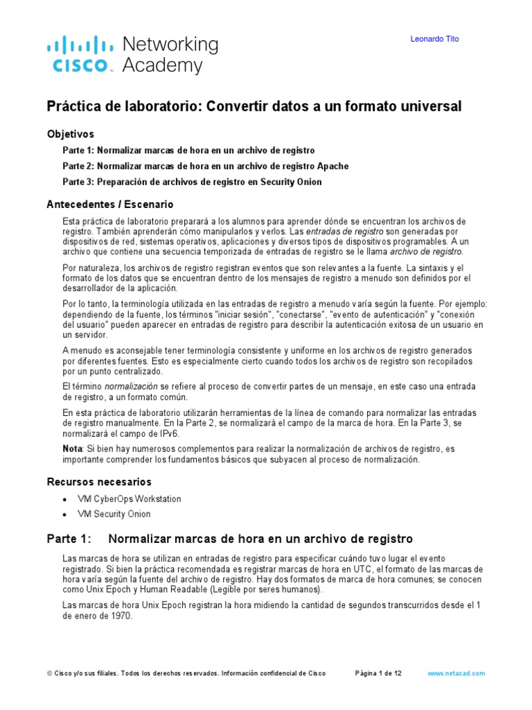 12.2.1.5 Lab - Convert Data Into A Universal Format-Leonardo Tito | PDF | Protocolo de ...
