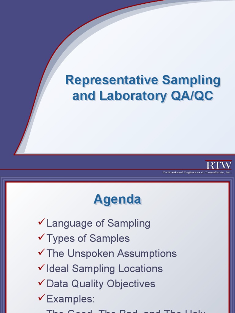 Representative Sampling and Laboratory QA/QC | PDF | Filtration ...