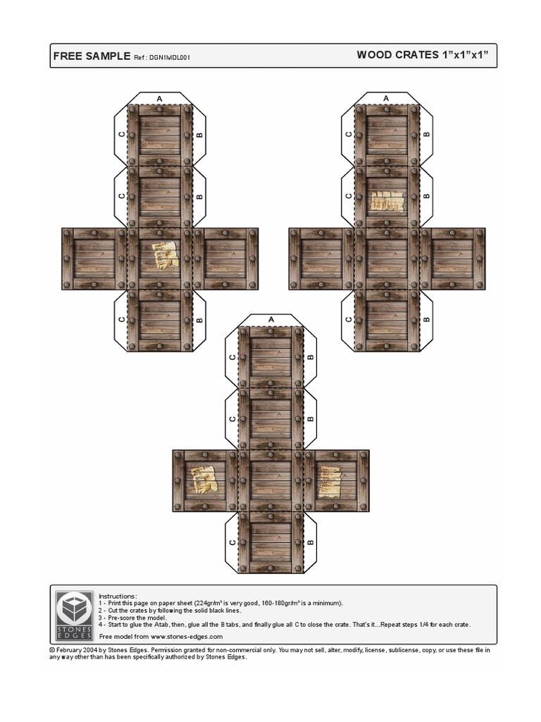 Free Sample WOOD CRATES 1"x1"x1": Instructions | PDF