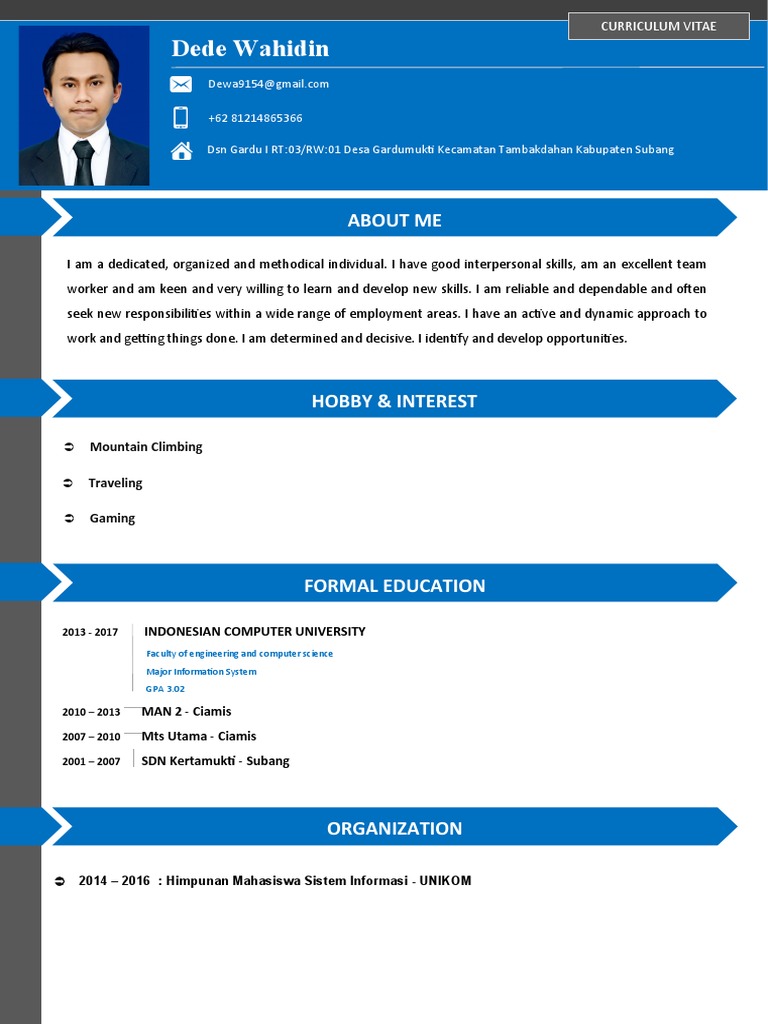 CV - Dede Wahidin Baru 1 | PDF