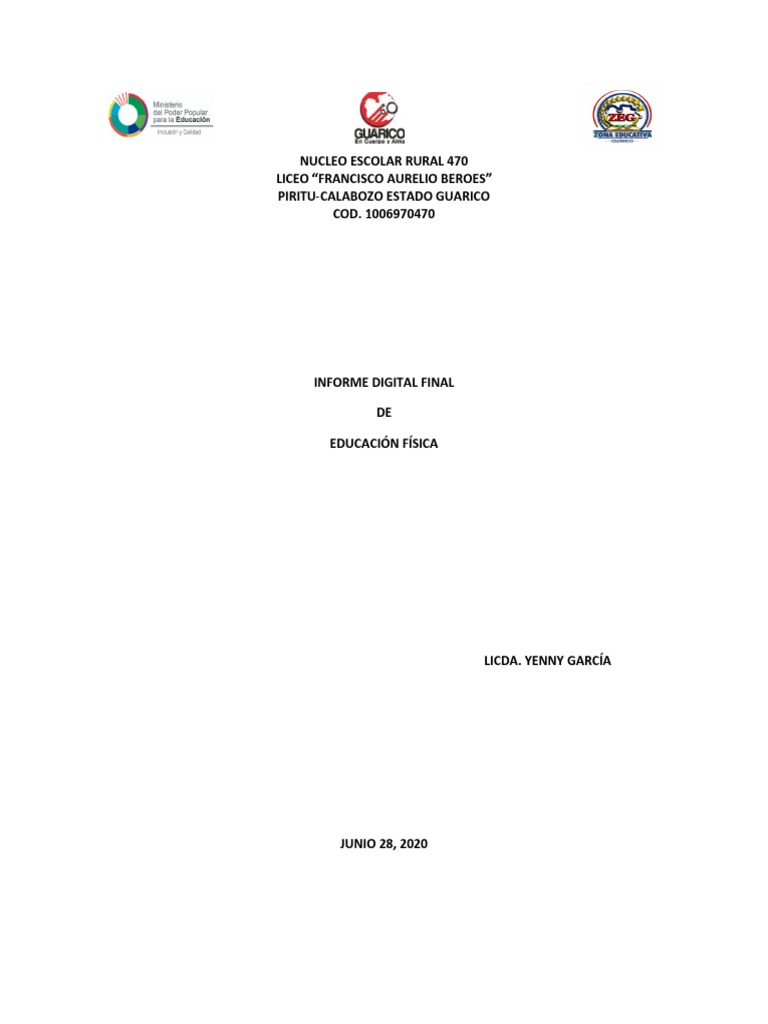 Informe Año Escolar 2019-2020 | PDF