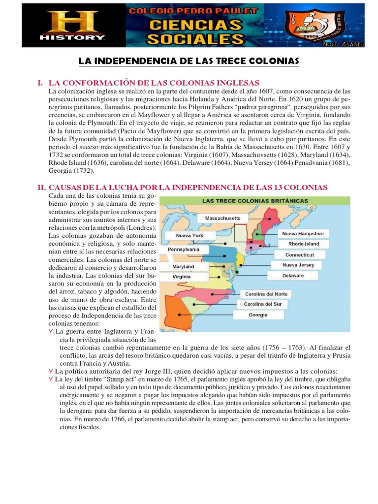 Independencia de las Trece Colonias | PDF | Trece colonias | George ...