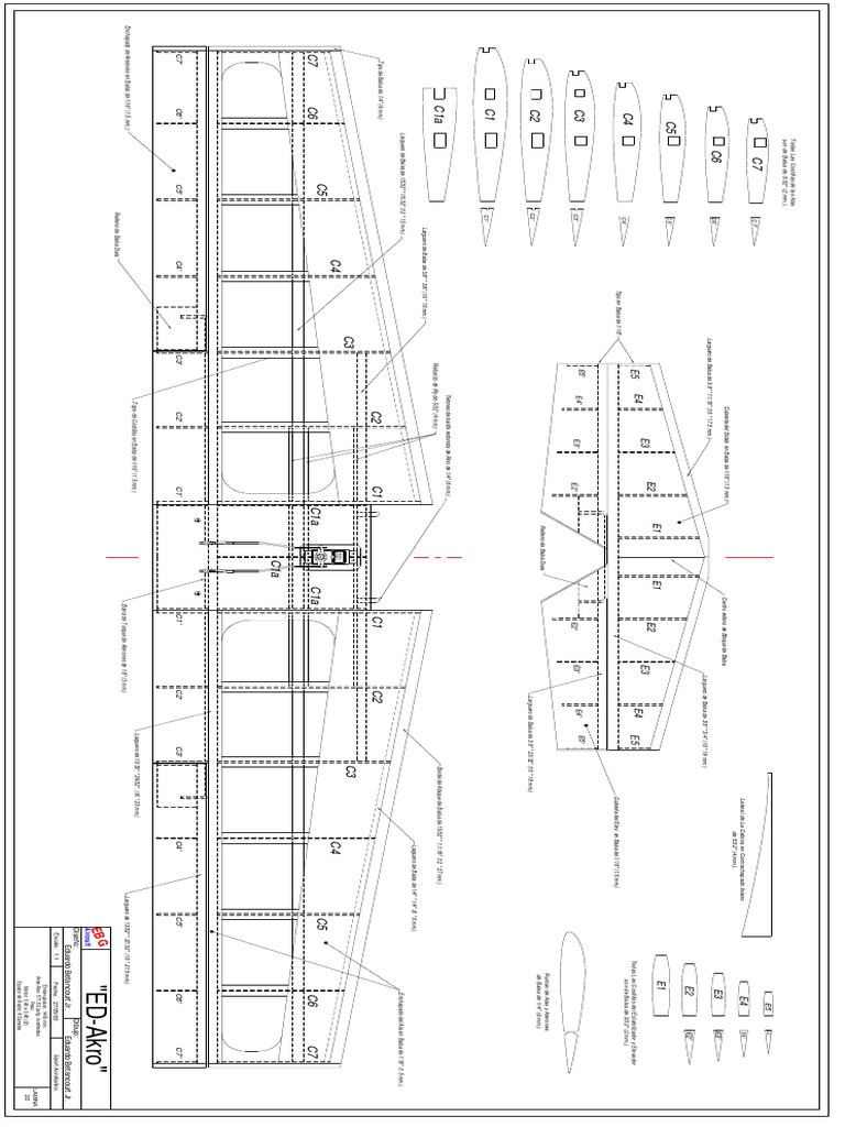ED-Akro Planos Alas y Estab | PDF | Aeronave | Diseño de vehículos
