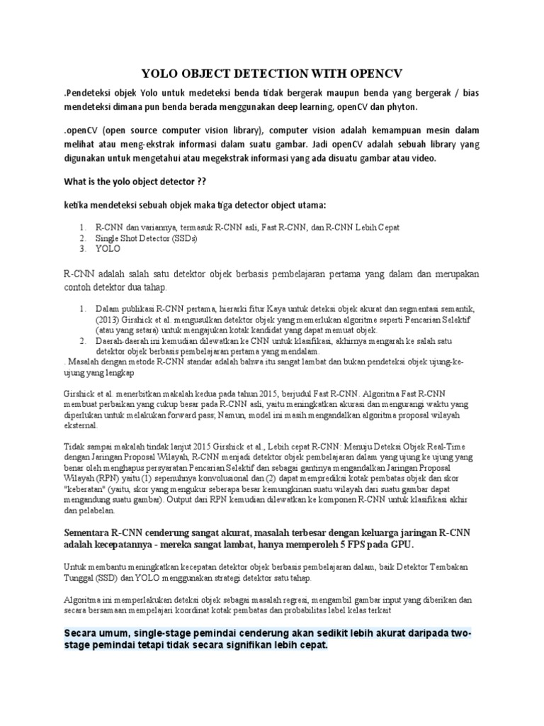 Yolo Object Detection With Opencv | PDF | Komputer