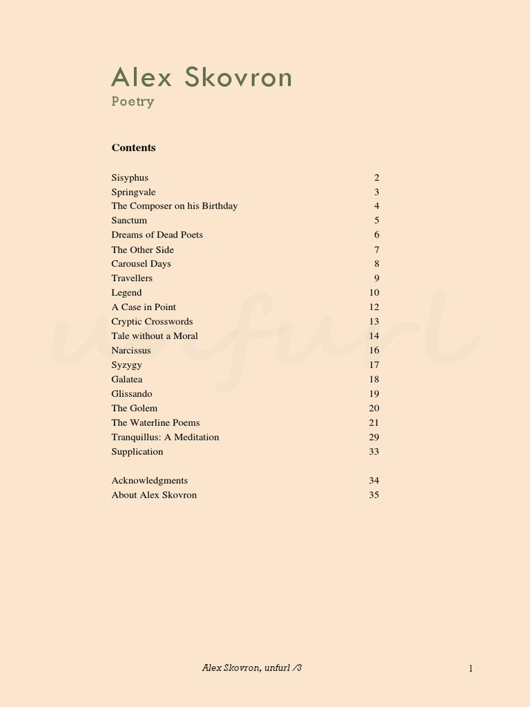 Unfurl 3 Alex SKOVRON | PDF