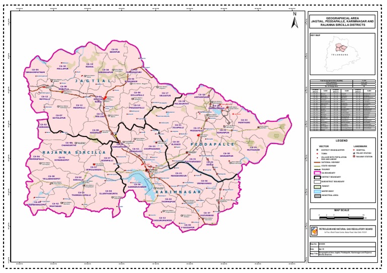 Jagtial and Sircilla District Maps | PDF