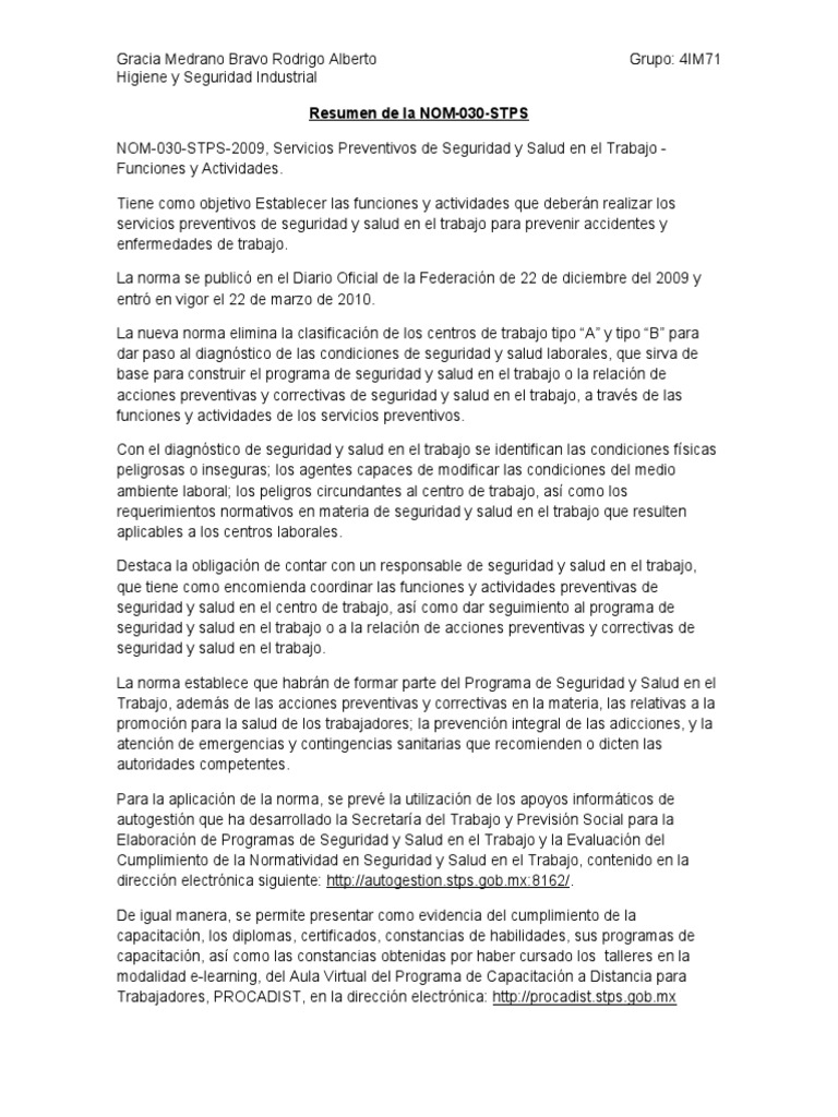 Resumen de La NOM-30 | PDF | Salud y bienestar | Medicina