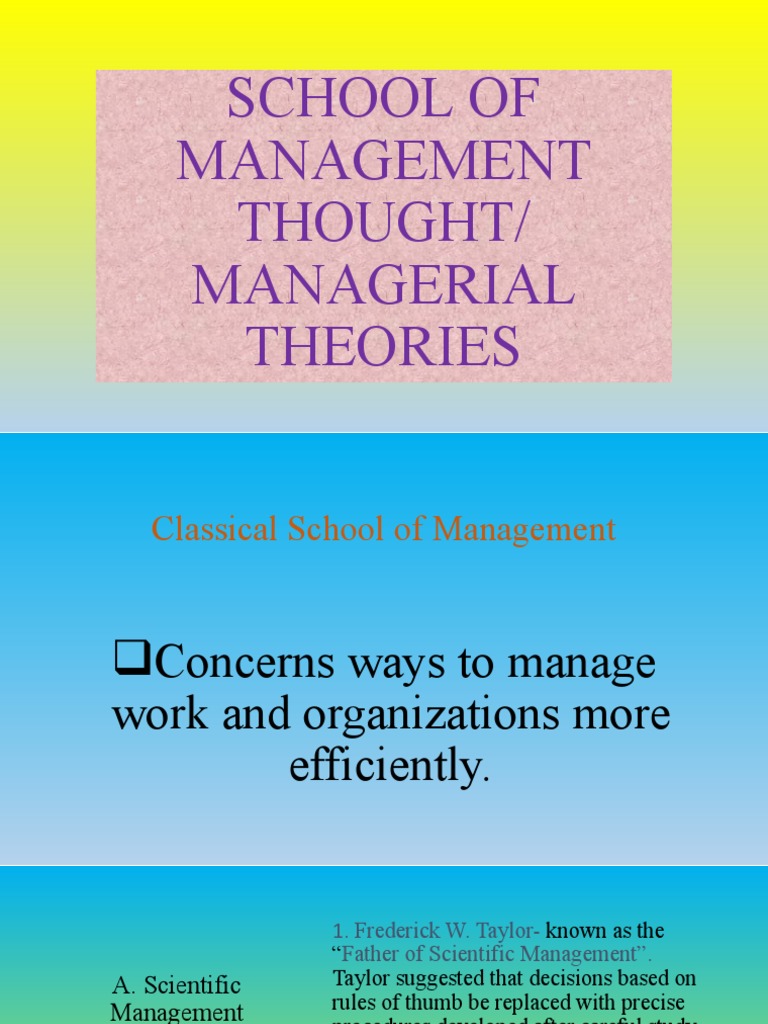 School of Management Thought | PDF | System | Motivation