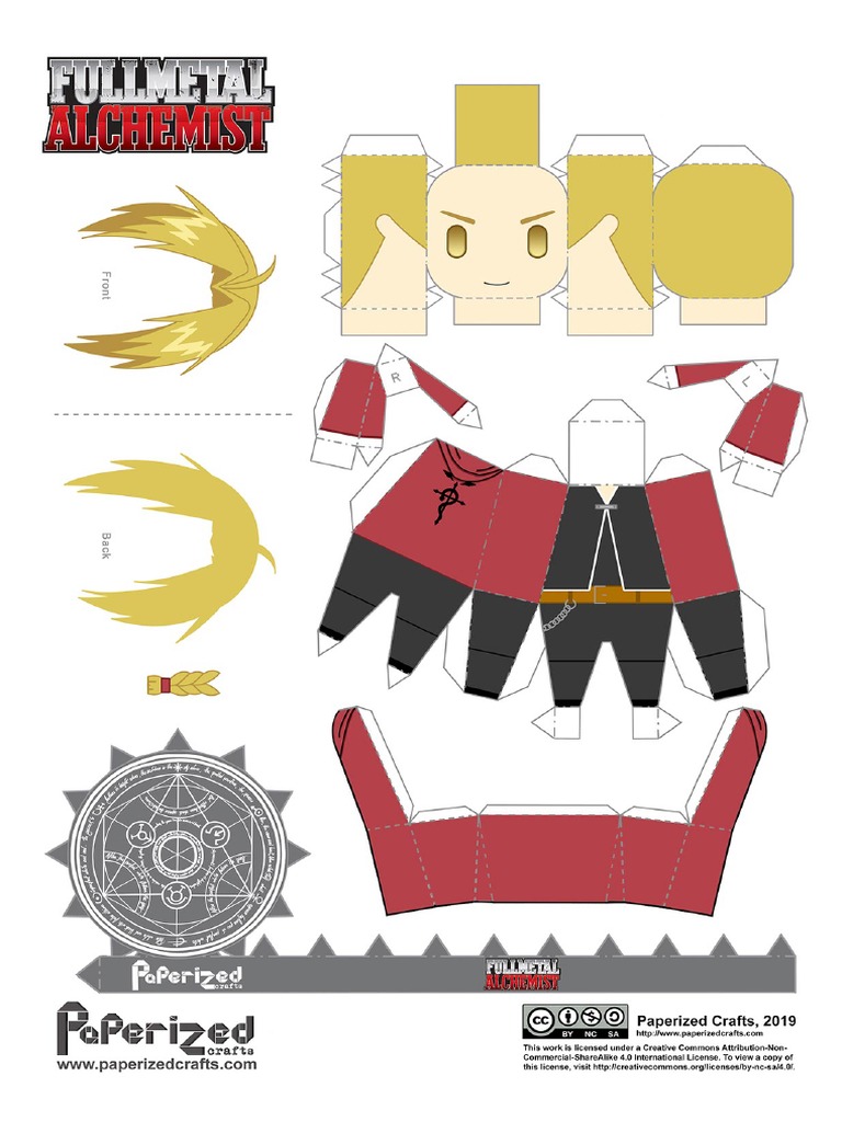 Fullmetal Alchemist - Edward Elric Papercraft