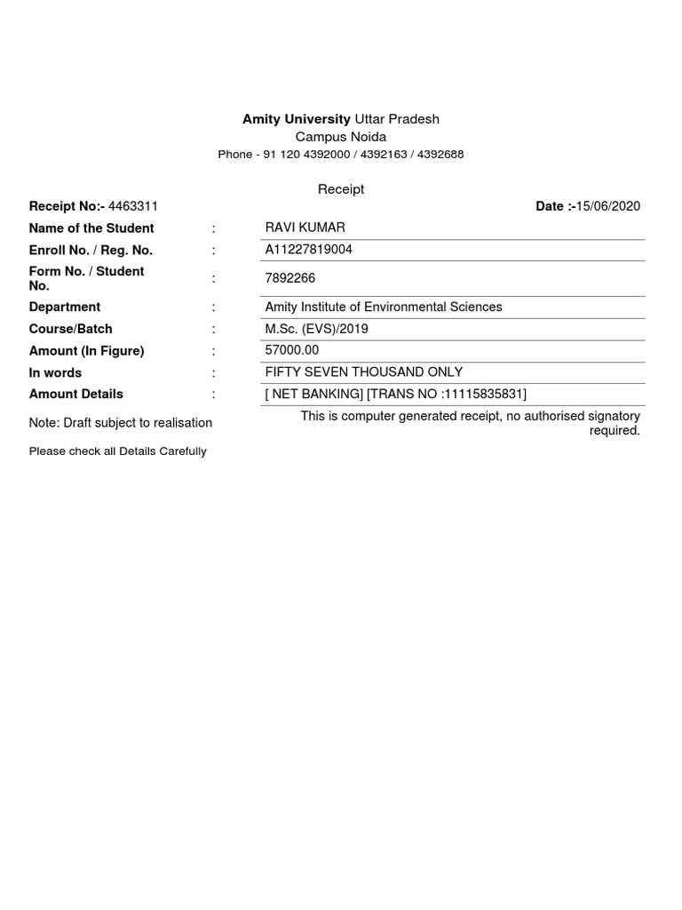 Amity University Uttar Pradesh: Campus Noida | PDF