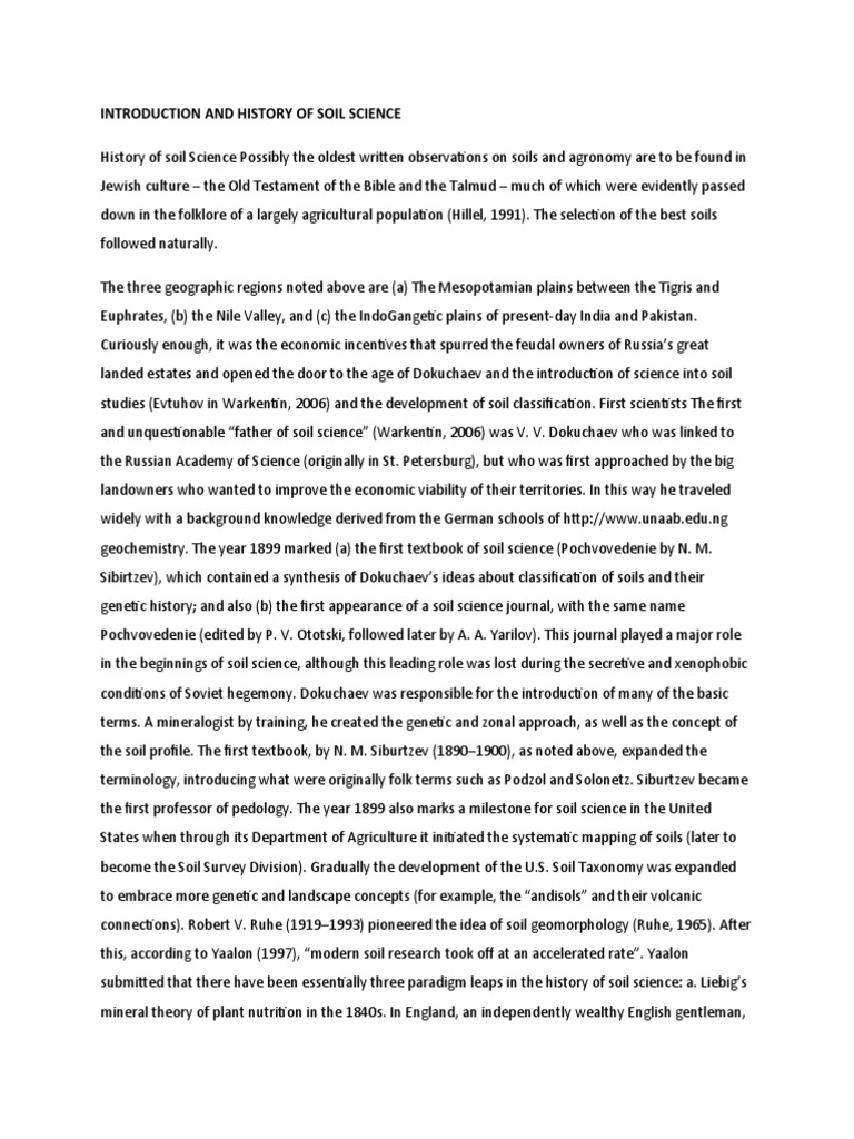Introduction and History of Soil Science | PDF | Mud | Soil