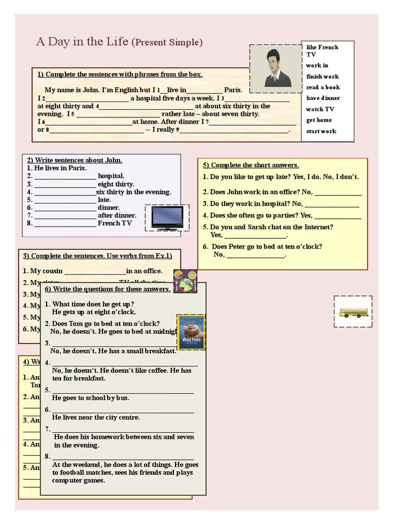 Present Simple Exercises Guide | PDF | Semiotics | Grammar