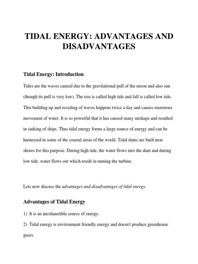 4.tidal Energy-Notes | PDF | Tide | Energy Development