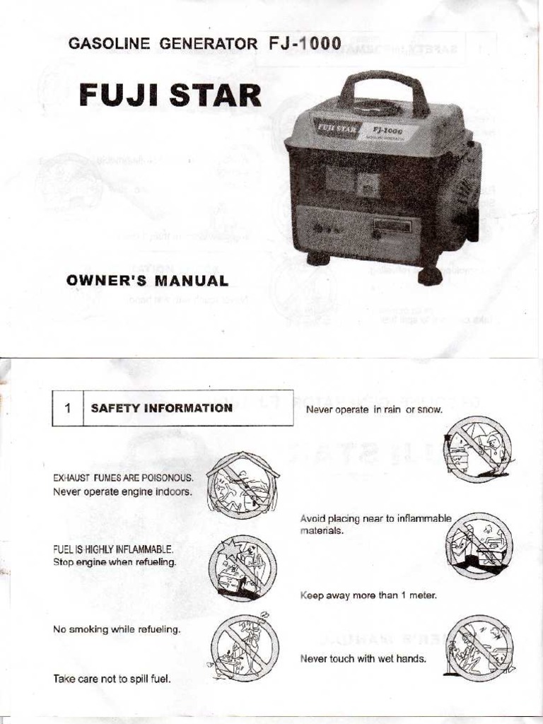 GenSet Fuji Star FJ-1000 | PDF