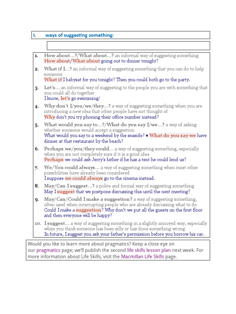Ways of Suggesting Something | PDF