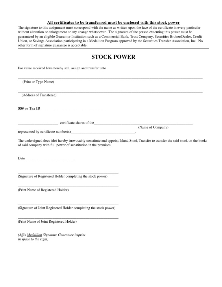 Stock Power | PDF