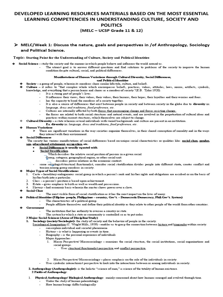 Developed Learning Resources Materials Based On The Essential Learning