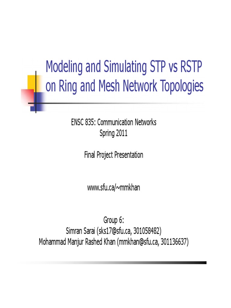 Modeling and Simulating STP Vs RSTP On Ring and Mesh Network Topologies ...