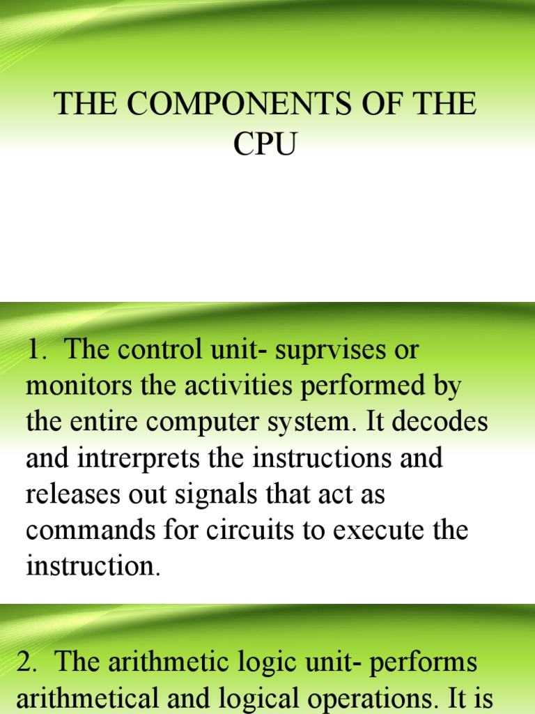 Components of CPU | PDF | Read Only Memory | Computer Data Storage