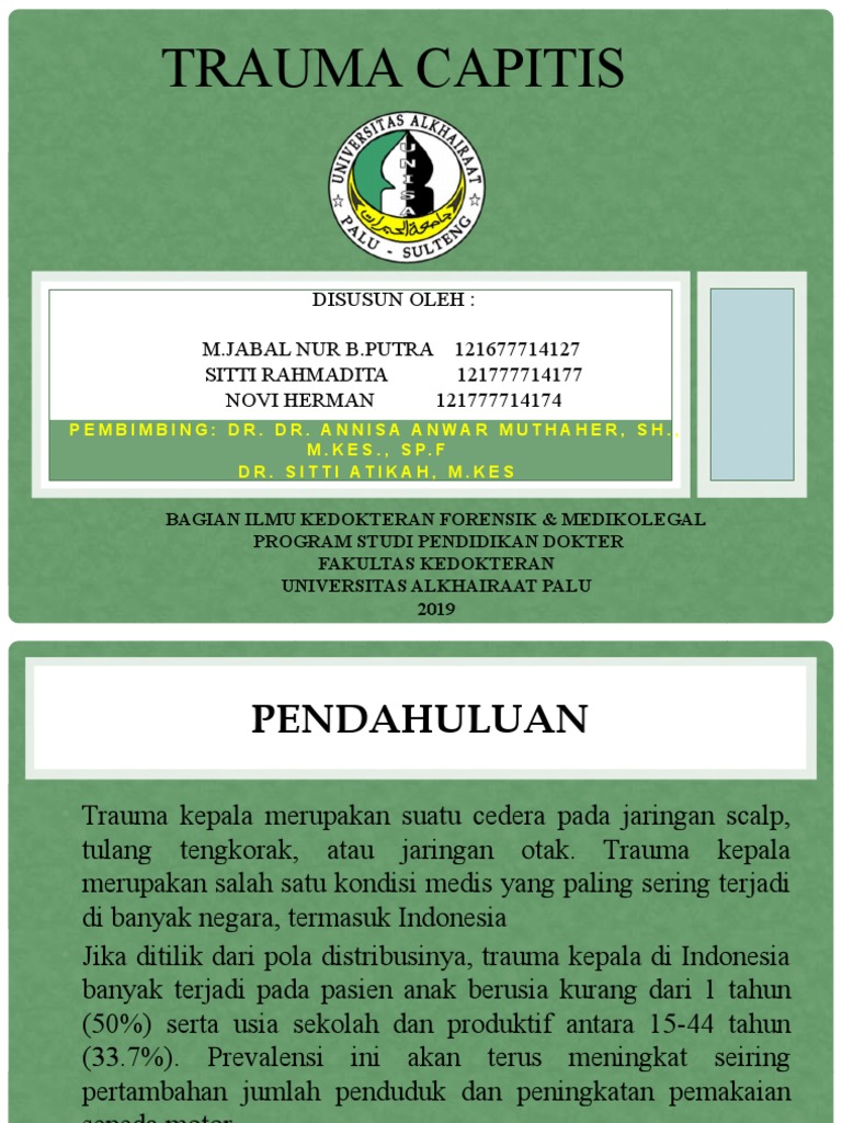 Trauma Capitis: Epidemiologi dan Diagnosis | PDF