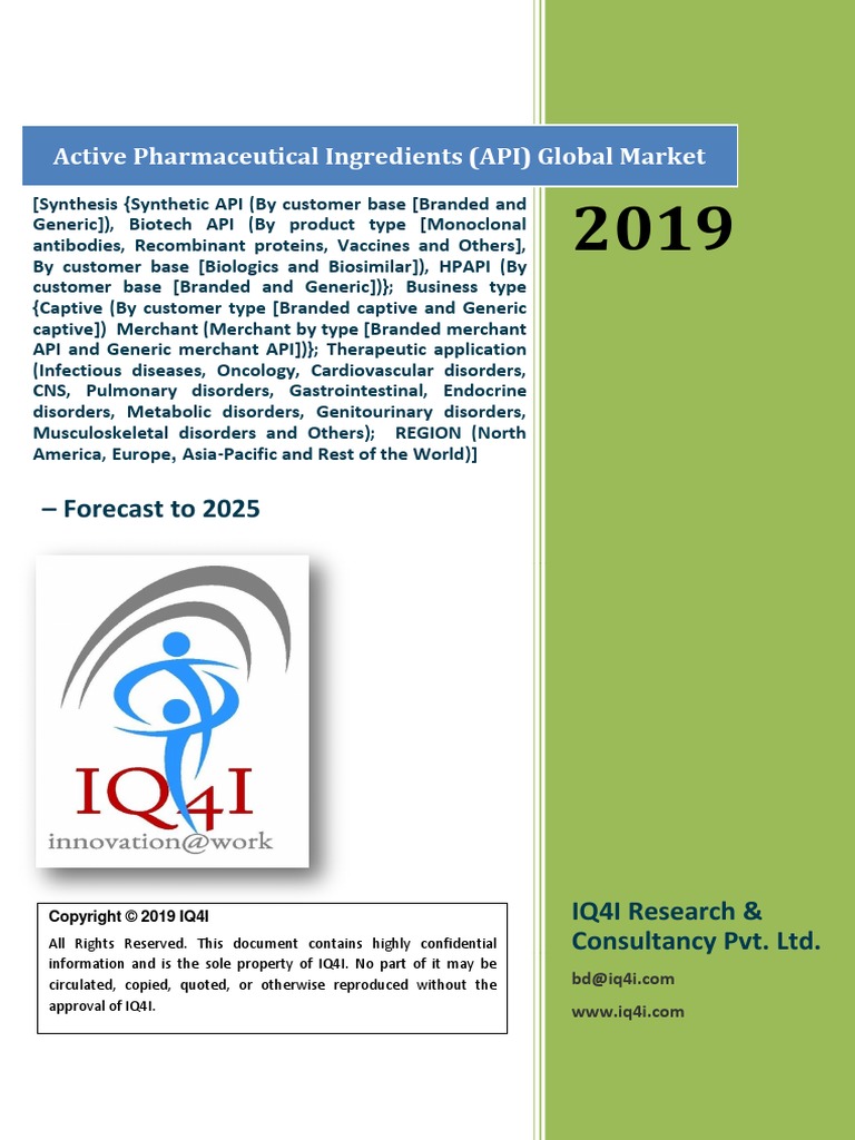 Active Pharmaceutical Ingredients (API) Global Market - Sample | PDF ...
