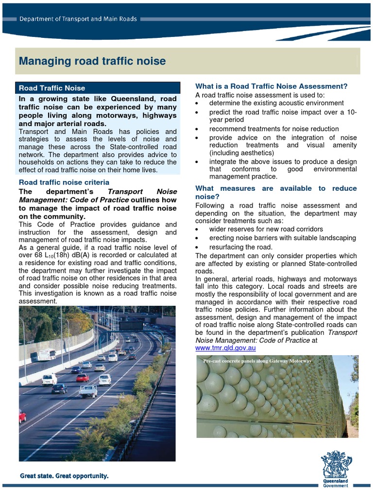 Managing Road Traffic Noise | PDF | Noise | Road