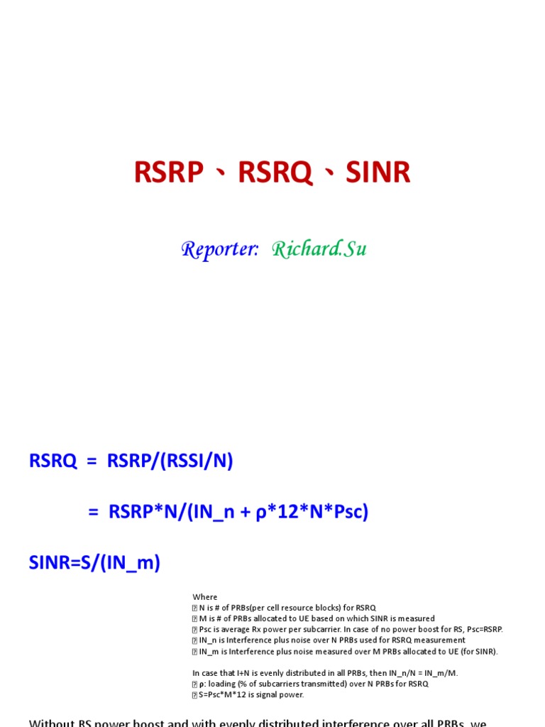 Rsrp、Rsrq、Sinr: Reporter | PDF