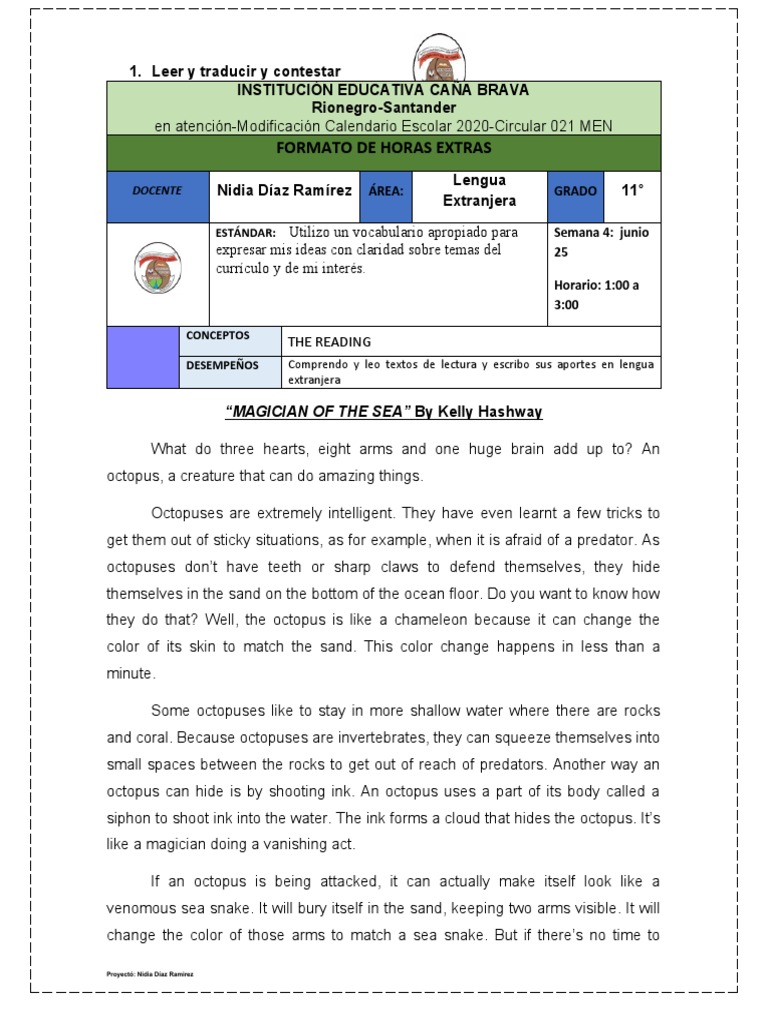 Octopus Facts and Firefighter Aspirations | PDF | Octopus | Firefighter