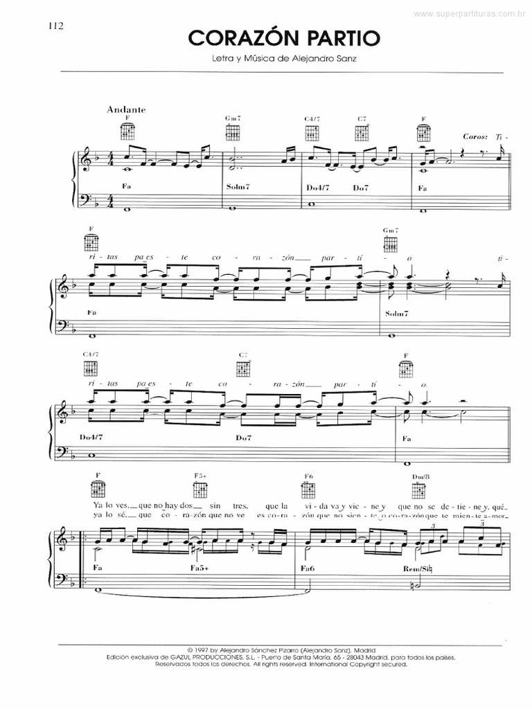 (Superpartituras Com BR) - Corazon-Partio PDF | PDF | Relaciones ...