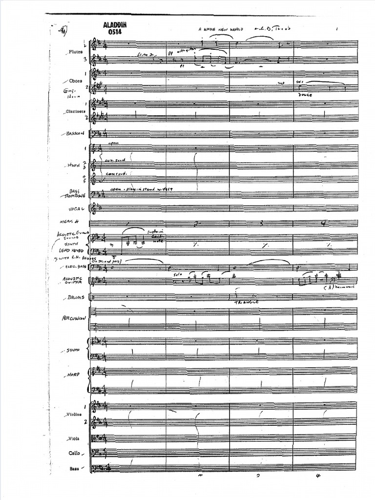 Alan Menken Aladdin Full Orchestra Score PDF | PDF