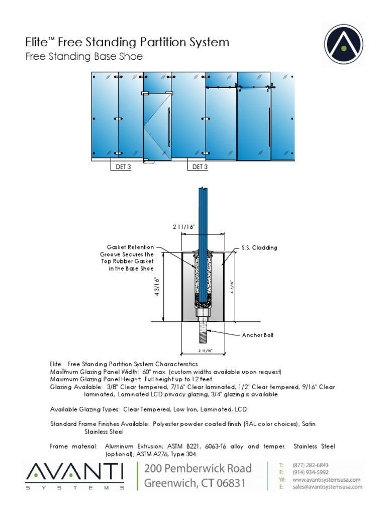 Elite Free Standing Partition System | PDF