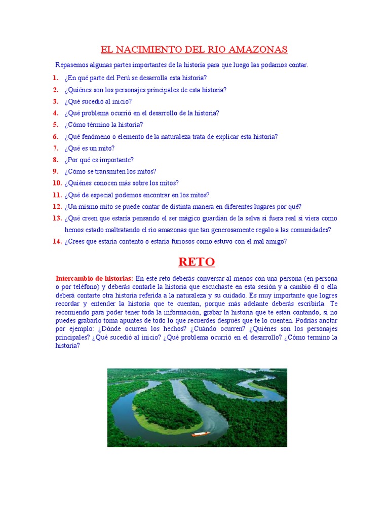El Nacimiento Del Rio Amazonas | PDF
