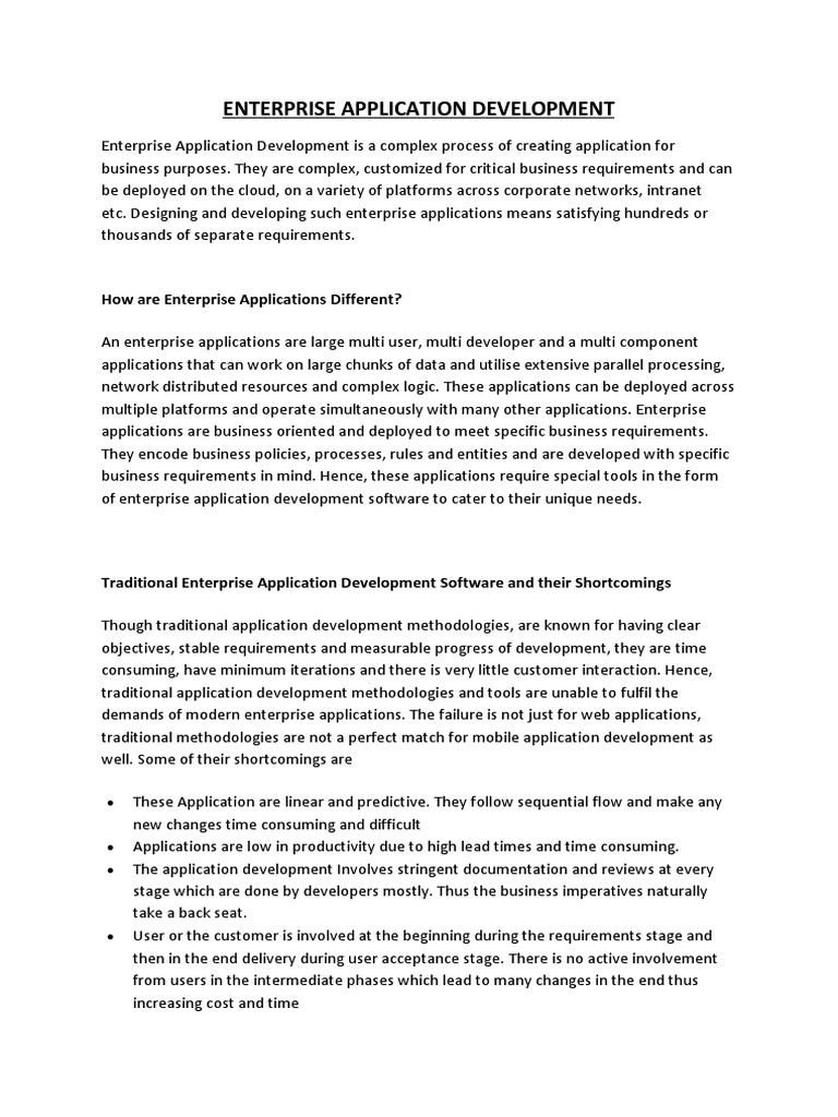 Trends in Enterprise Application Development | PDF | Software ...
