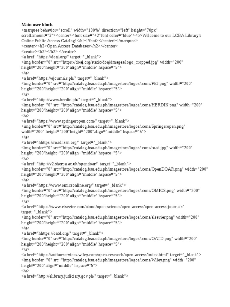 HTML Codes | Download Free PDF | Library Science | Libraries