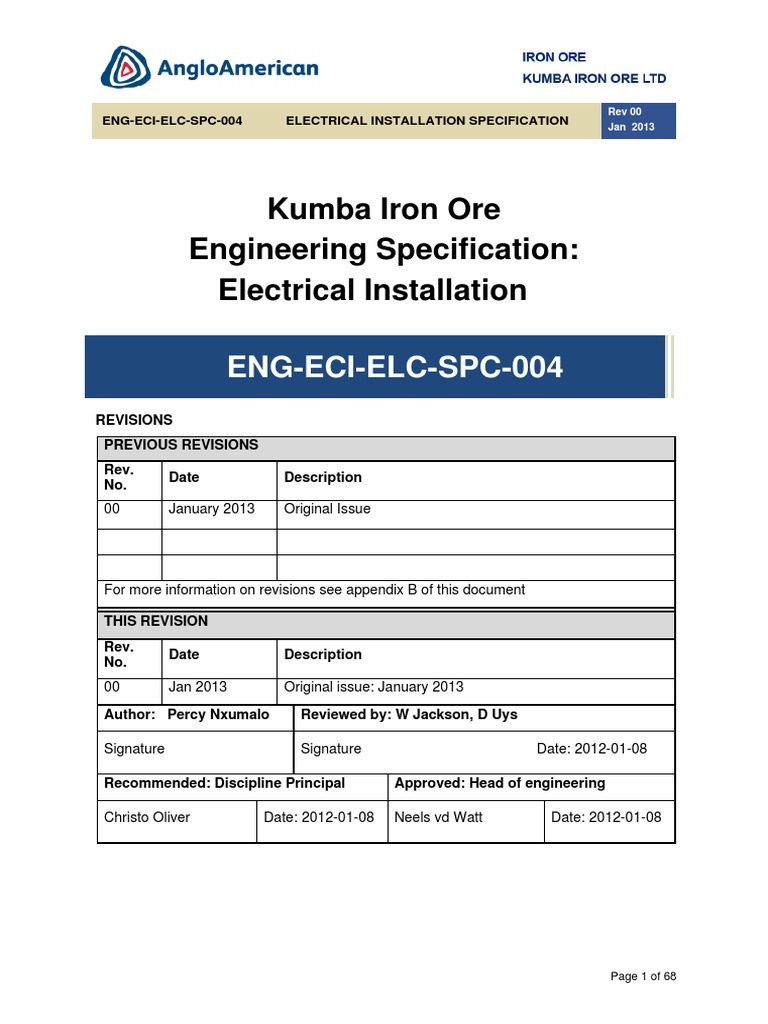 ENG ECI ELC SPC 004 Electrical Installation | PDF | Galvanization ...