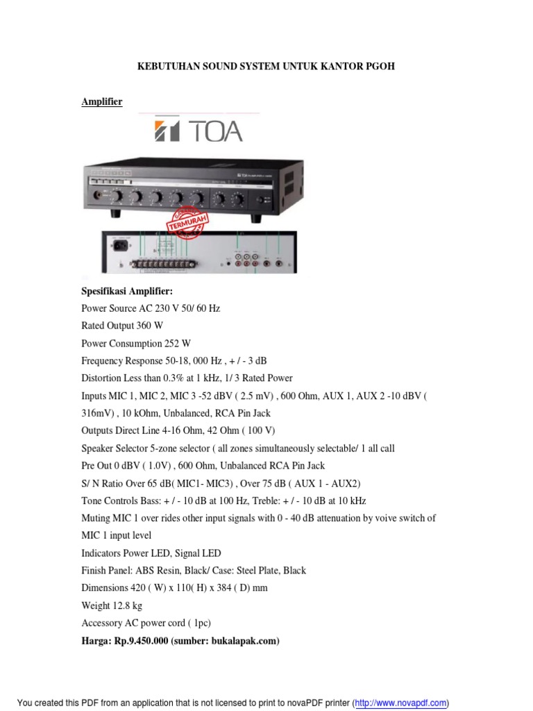 Kebutuhan Sound System Untuk Kantor | PDF | Microphone | Loudspeaker