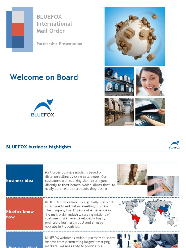 Welcome On Board: Bluefox International Mail Order | PDF | Mail Order ...