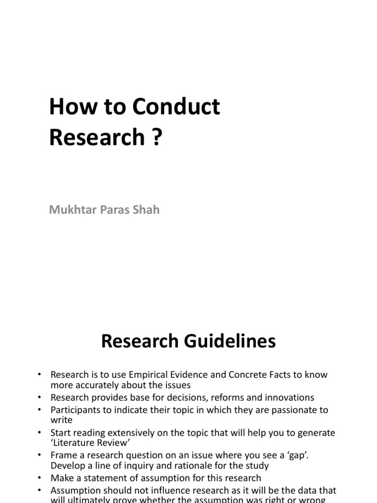How To Conduct Research | PDF | Justification | Inquiry