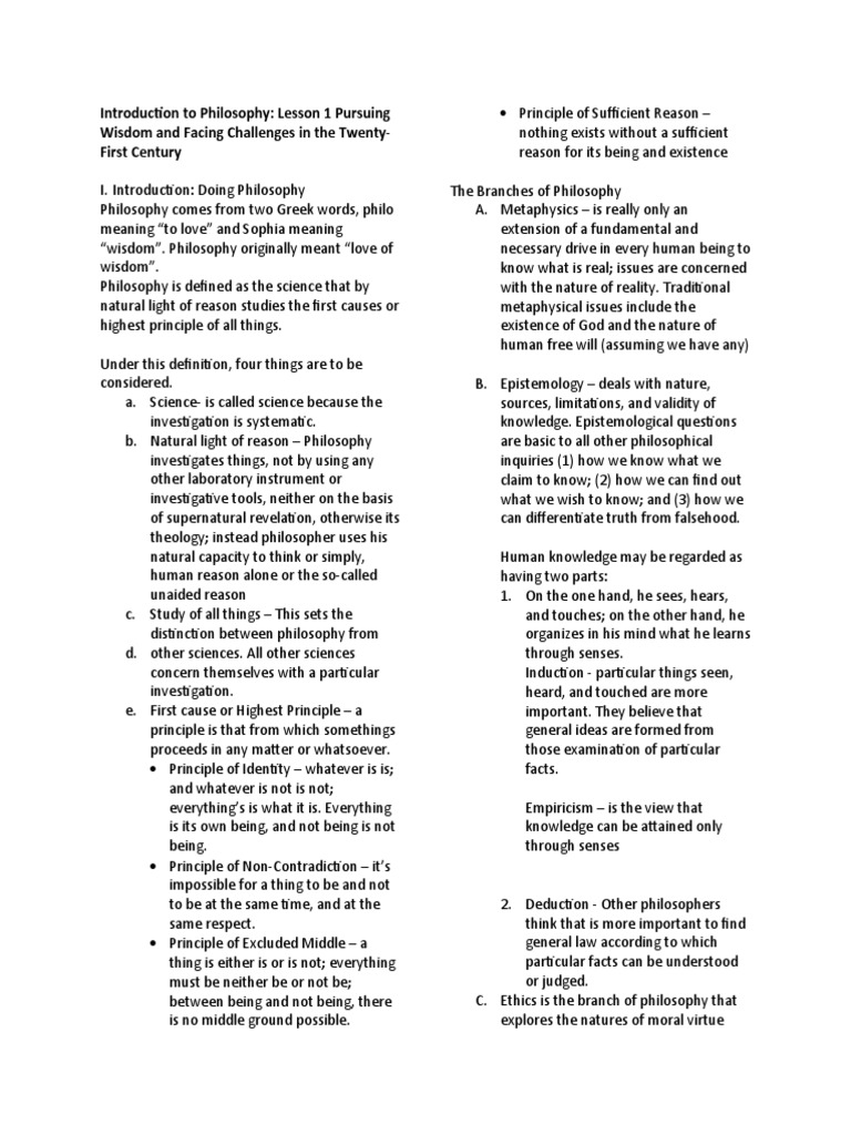 Introduction To Philosophy | PDF | Reason | Wisdom